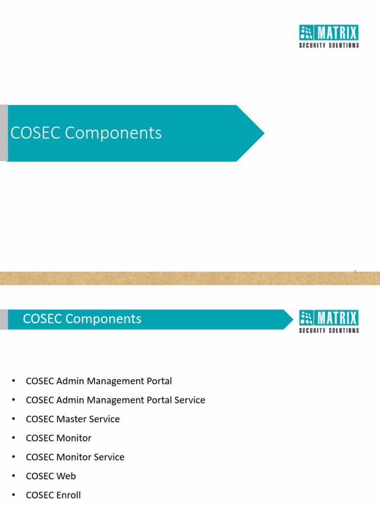 2.5 COSEC Components & Configuration | PDF | Application Software | Databases