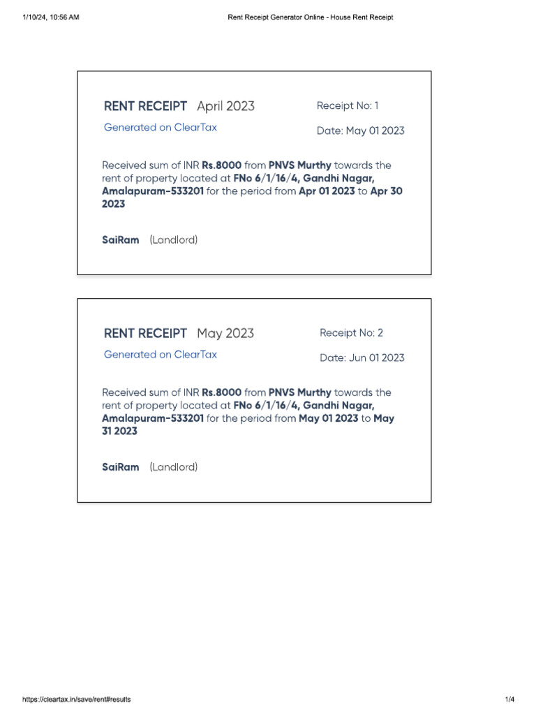 IT Rental Receipts | PDF