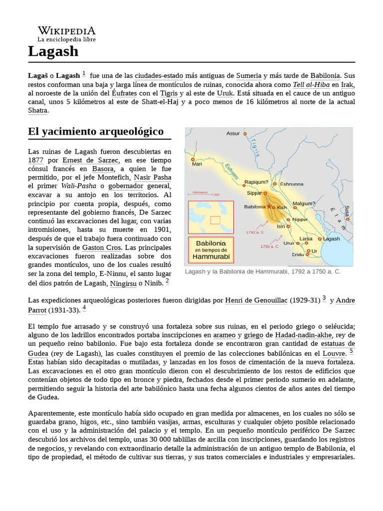 Lagash | PDF | Sumeria | Arqueología de Iraq