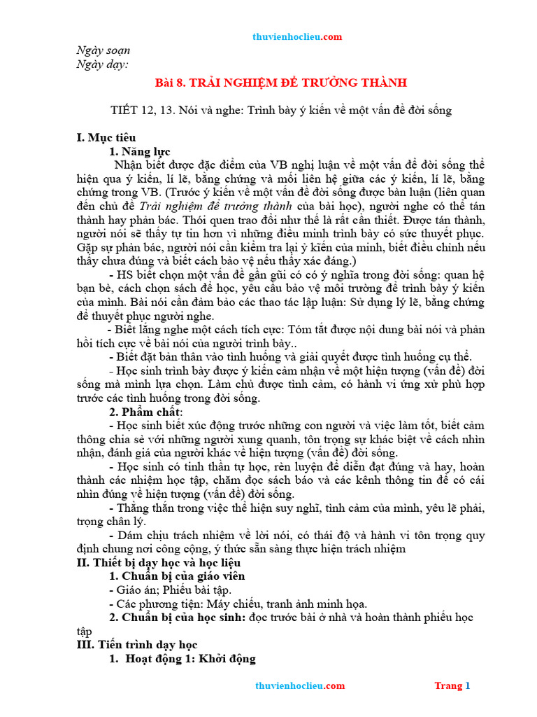 GA-Ngu-Van-7-Bai-8-TRAI-NGHIEM-DE-TRUONG-THANH 2 | PDF