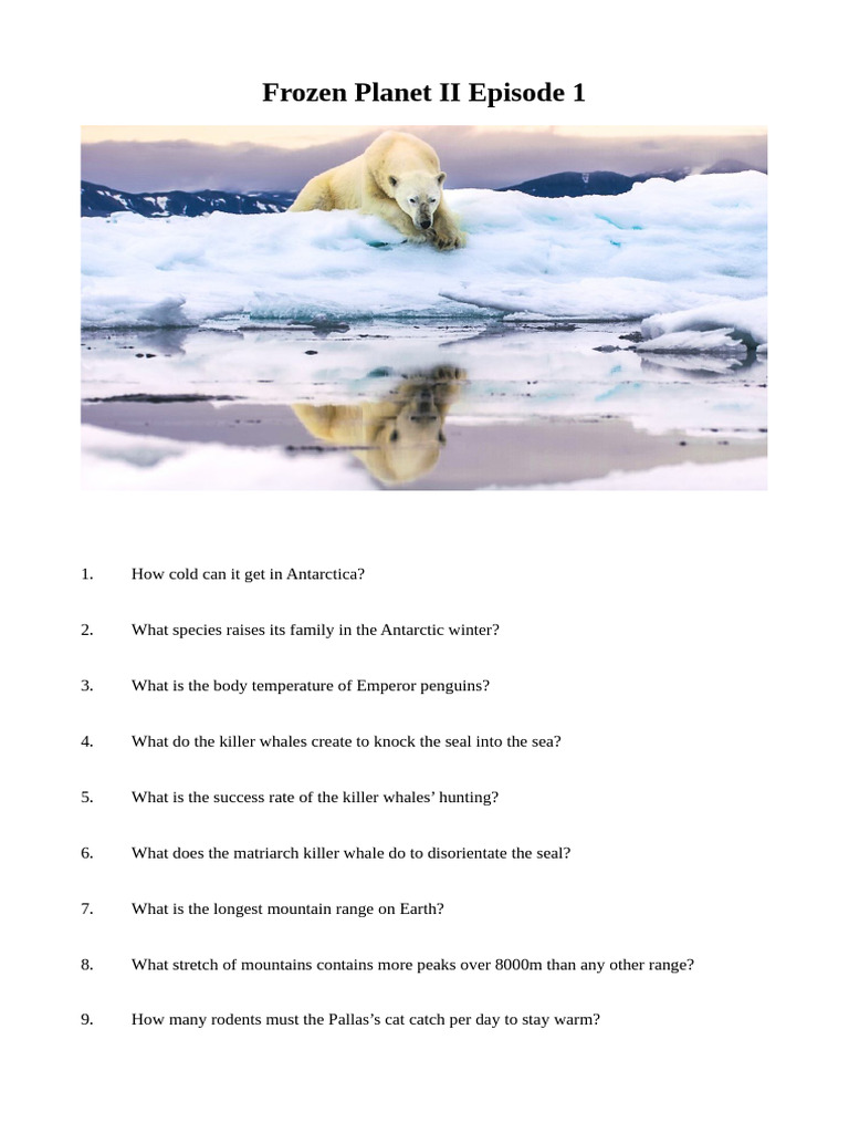 Frozen Planet II Episode 1 Overview | PDF