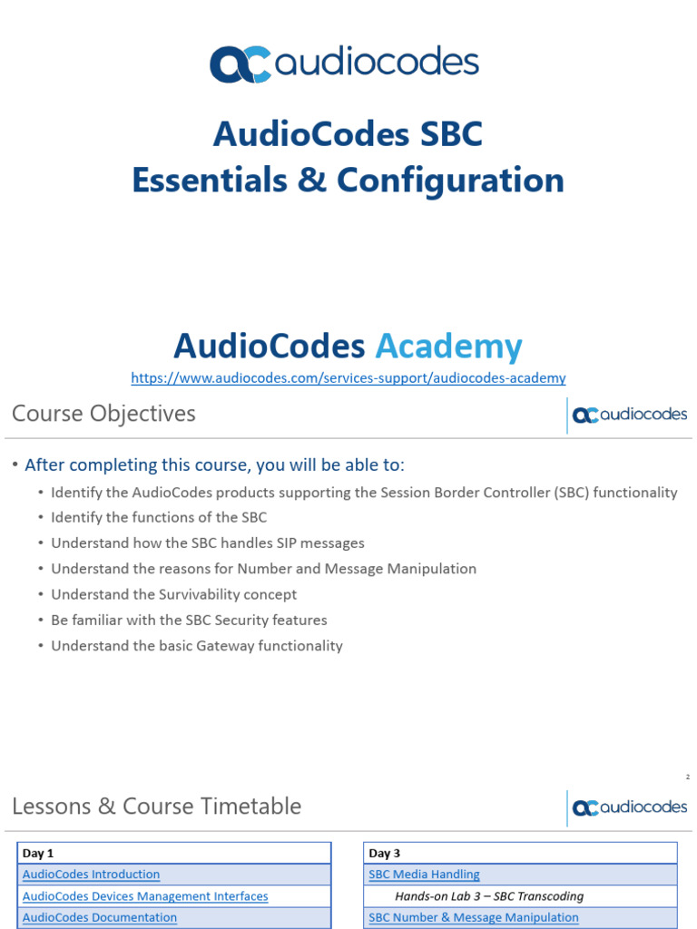 AudioCodes SBC Essentials & Configuration | PDF | Ip Address ...