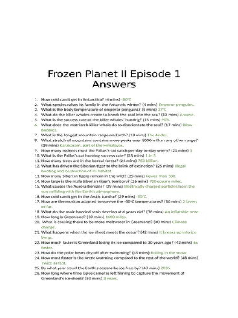 Frozen Planet Key | PDF