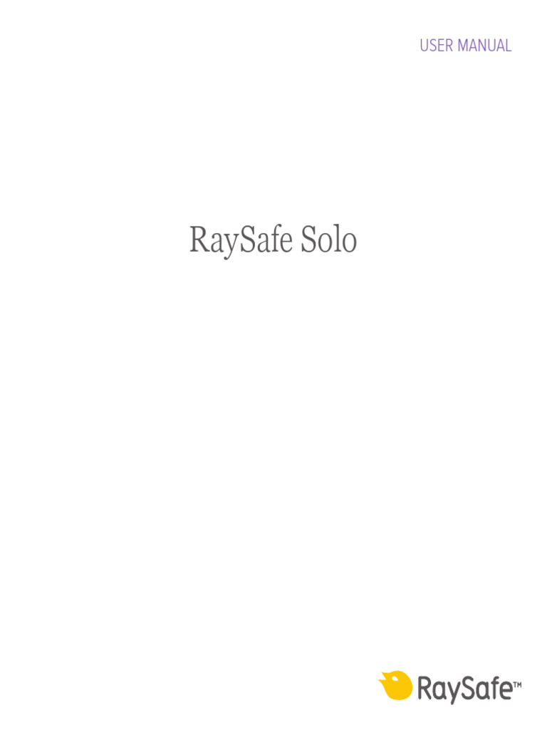 RaySafe Solo User Manual EN-A | PDF | Absorbed Dose | Personal Computers
