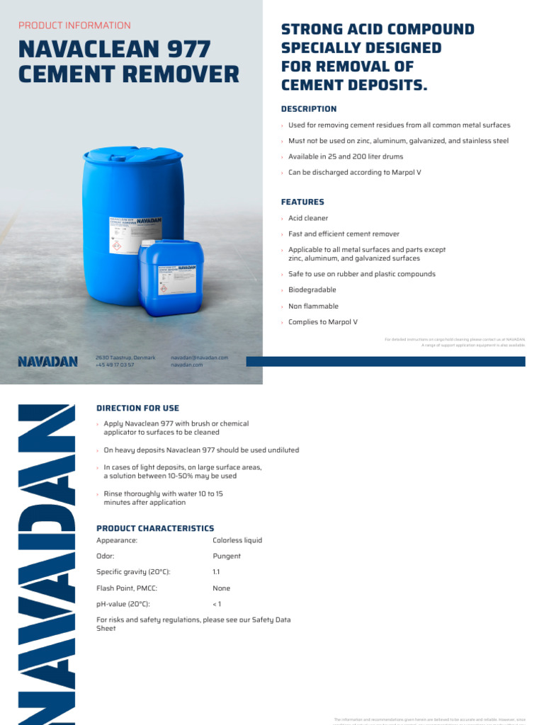 PDS - Navaclean 977 - Cement Remover | PDF | Aluminium | Metals