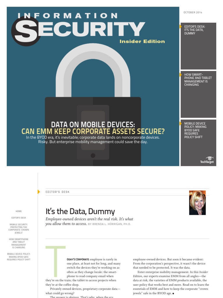 ISM - InsideEdition - Data On Mobile Devices - 1014 - Final | PDF ...
