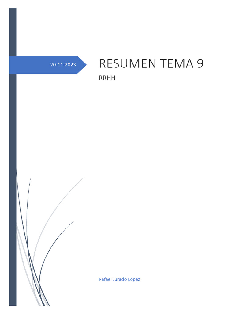 Resumen Tema 9 RRHH | Descargar gratis PDF | Responsabilidad social corporativa | Business