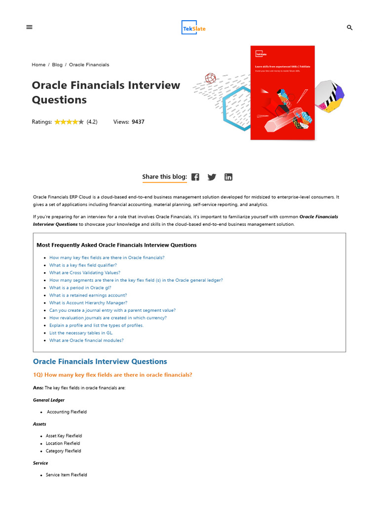 TOP 70 Oracle Financial Interview Questions (2023) | PDF | Exchange ...