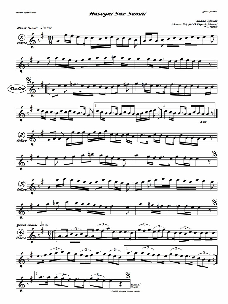 Huseyni Ss Lavtaci Andon Ney | PDF