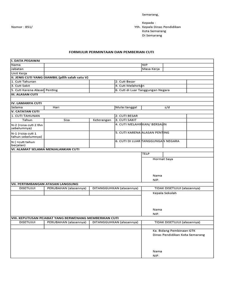 Form Cuti | PDF