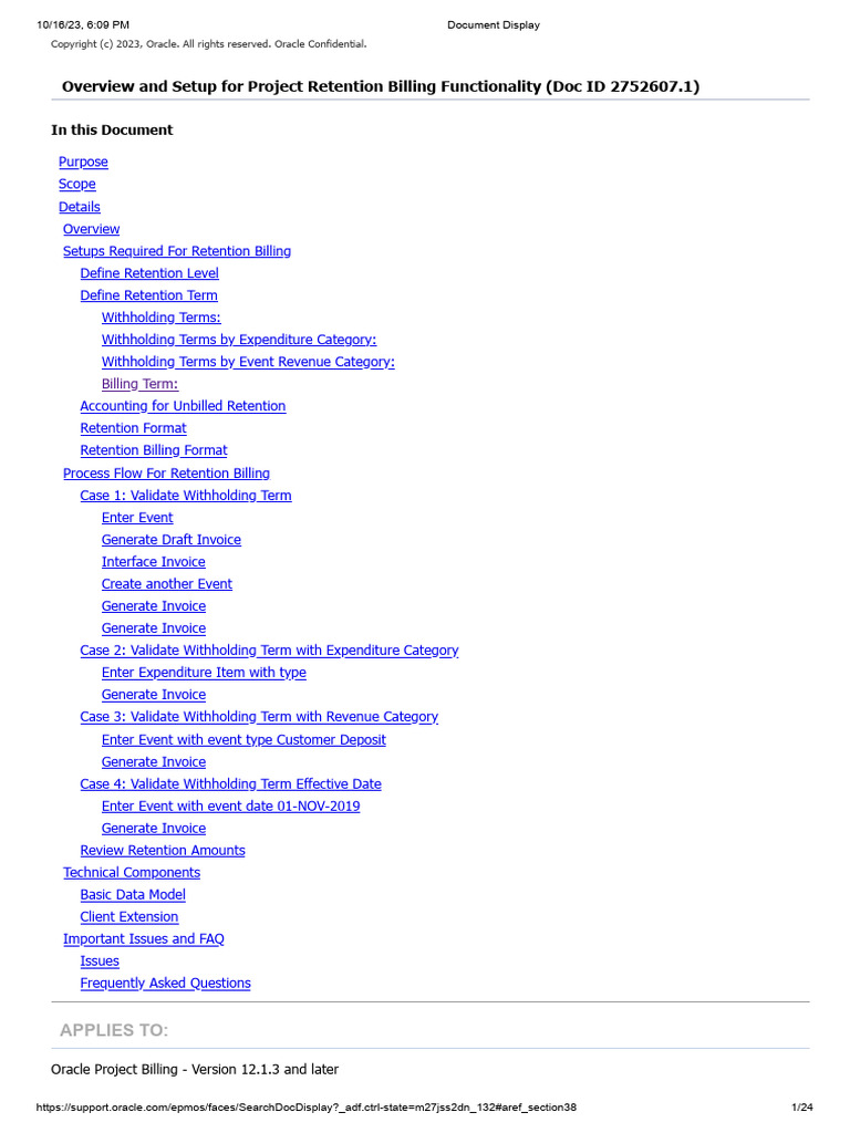 Retention&Withhold Billing Functionality | PDF | Invoice | Expense