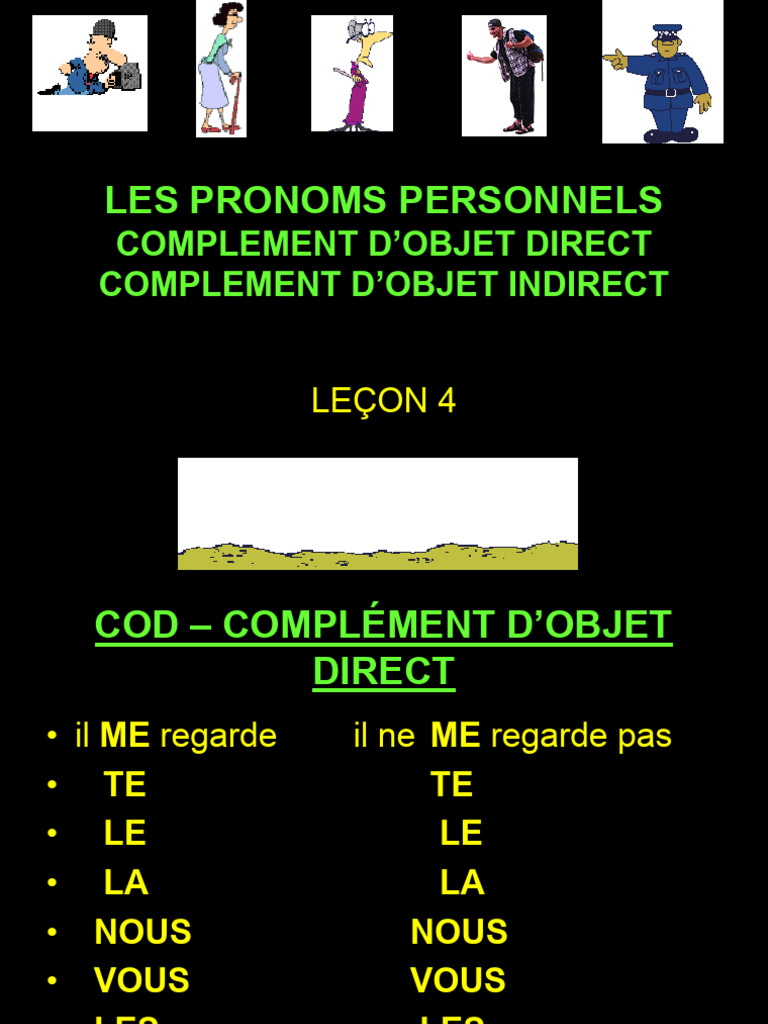 4 - Les Pronoms Personnels | PDF | Complément d'objet | Pronom