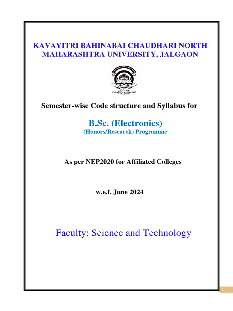 B.Sc. Electronics Syllabus 2024 | PDF | Electrical Network | Series And ...