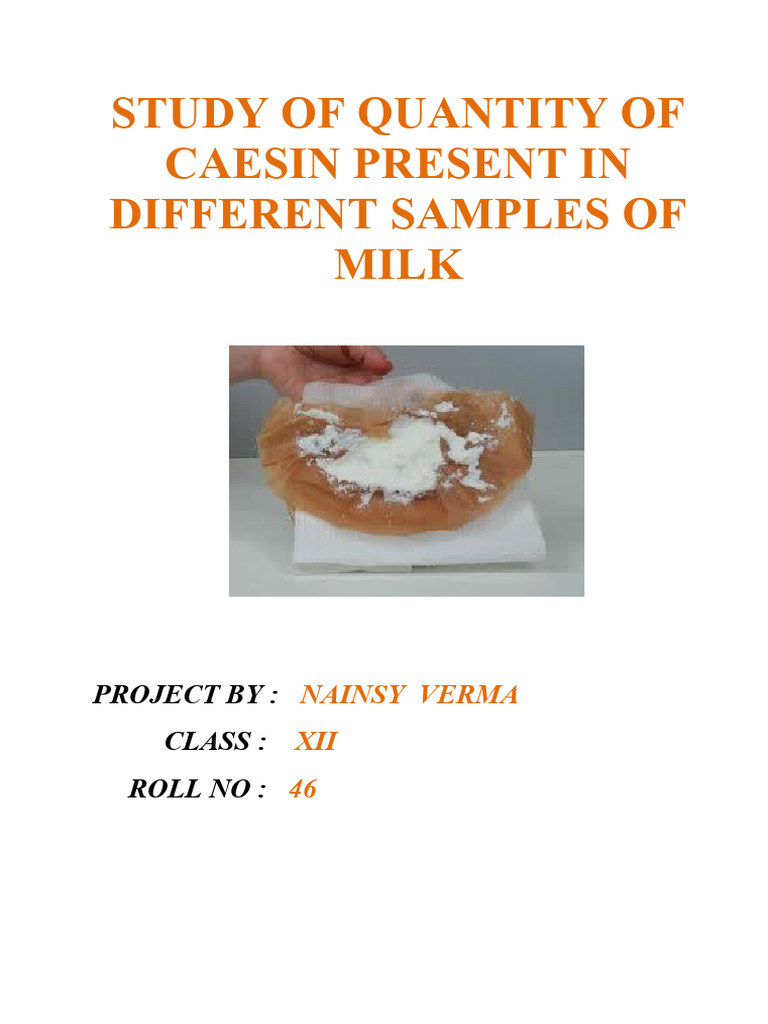 Study of Quantity of Caesin Present in Different Samples of Milk | Download Free PDF | Milk ...