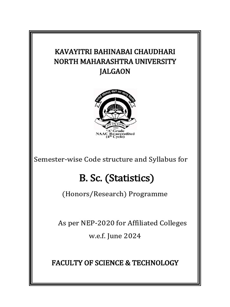B.Sc. Statistics Syllabus NEP 2020 | PDF | Computers