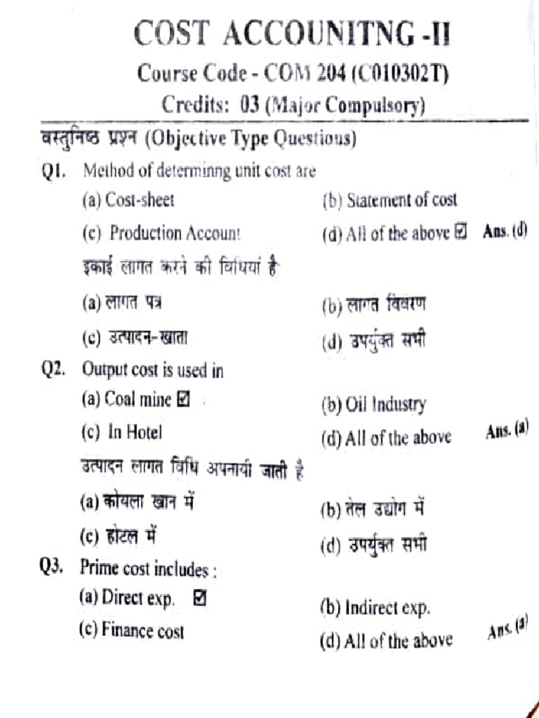 COST Accounting 2 | PDF | Teaching Methods & Materials | Technology ...