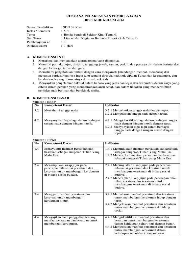 16.benda-Benda Di Sekitar Kita (Tema 9) Sub Tema 4 | PDF