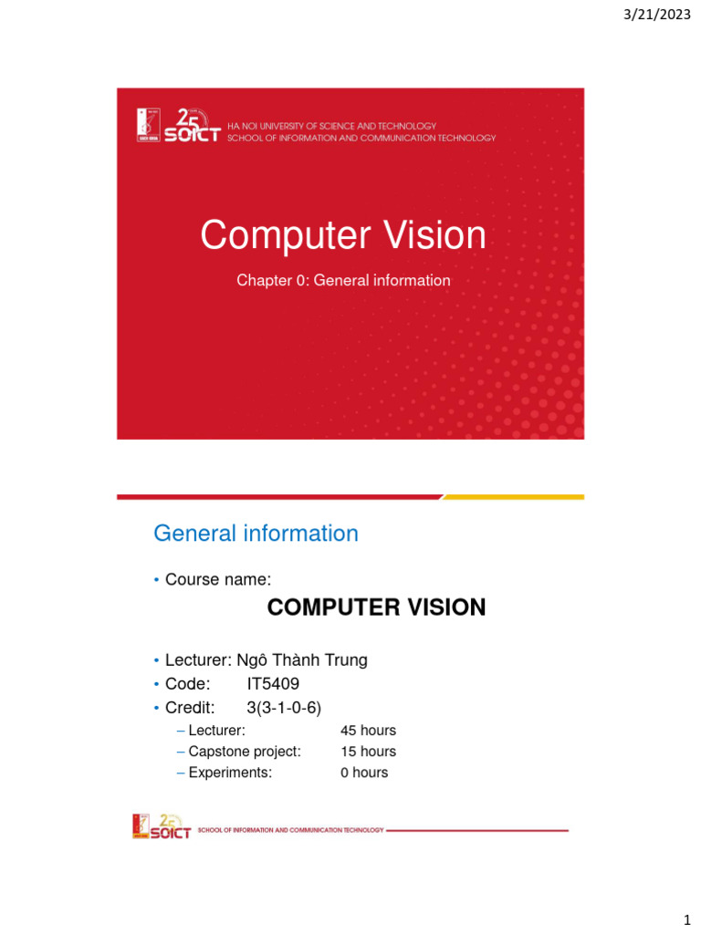 IT5409 - Ch0 - About Course | Download Free PDF | 3 D Computer Graphics | Computer Vision