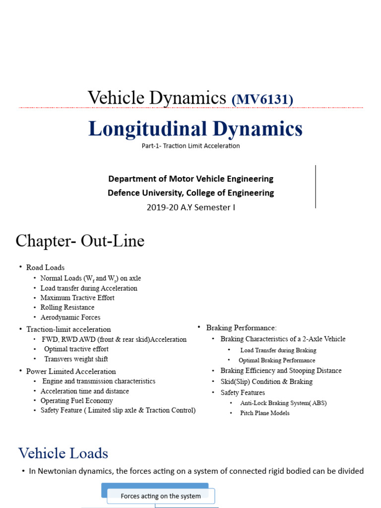 4 Longi. Dynamics Part 1 | PDF | Force | Brake
