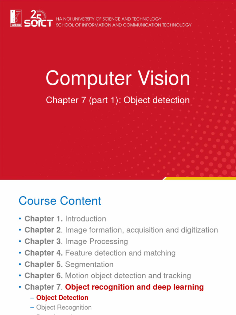 IT5409 Ch7 Part1 Object Detection v2 | PDF | Support Vector Machine | Emerging Technologies