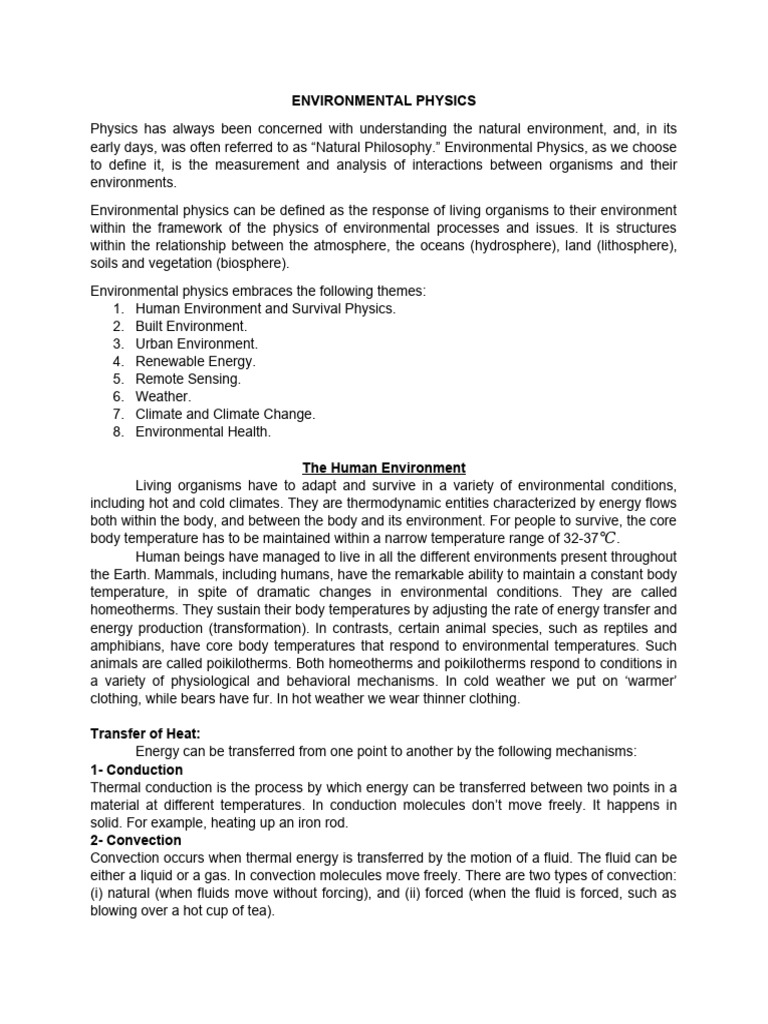 Environmental Physics 1 | PDF | Electromagnetic Radiation ...