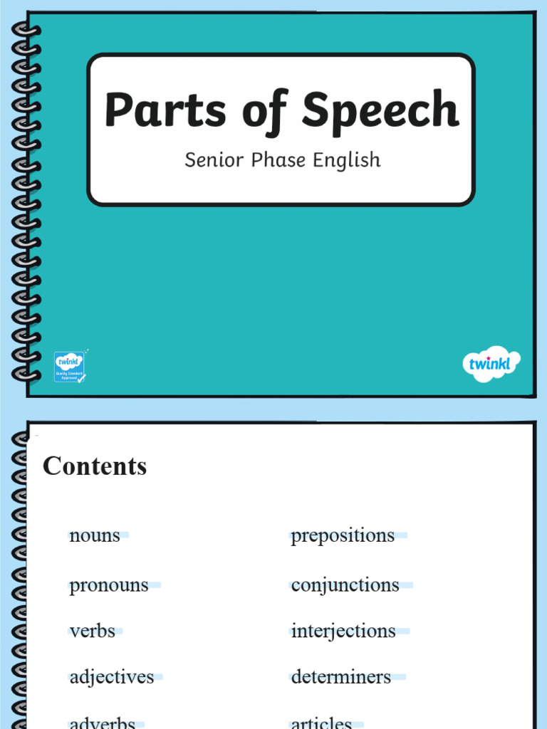 Za HL 1655721202 Parts of Speech Senior Phase HL - Ver - 3 | PDF ...
