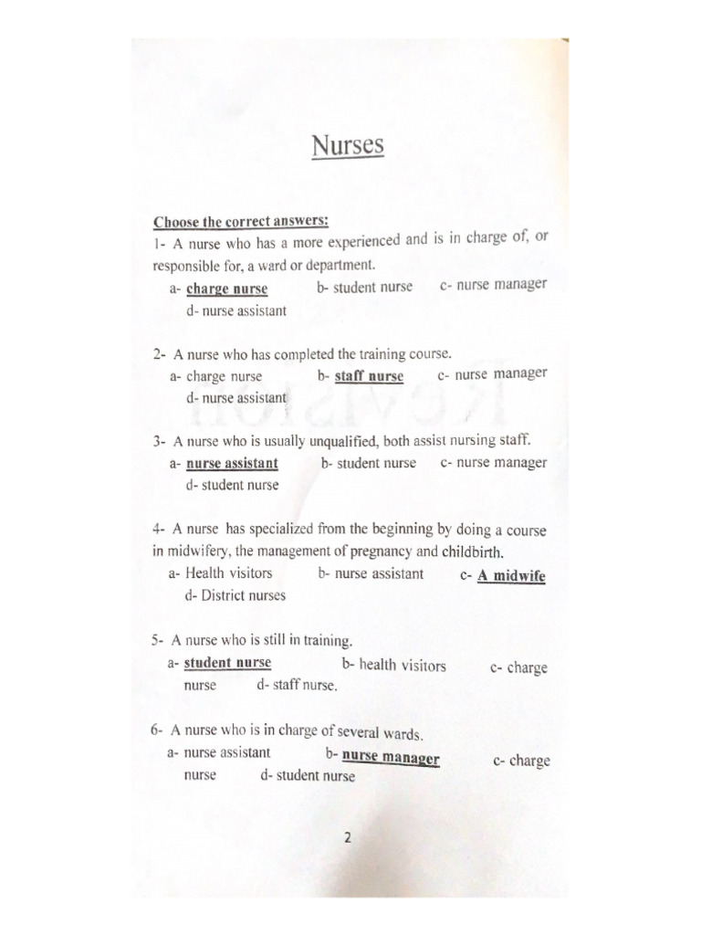 Choose The Correct Answers | PDF