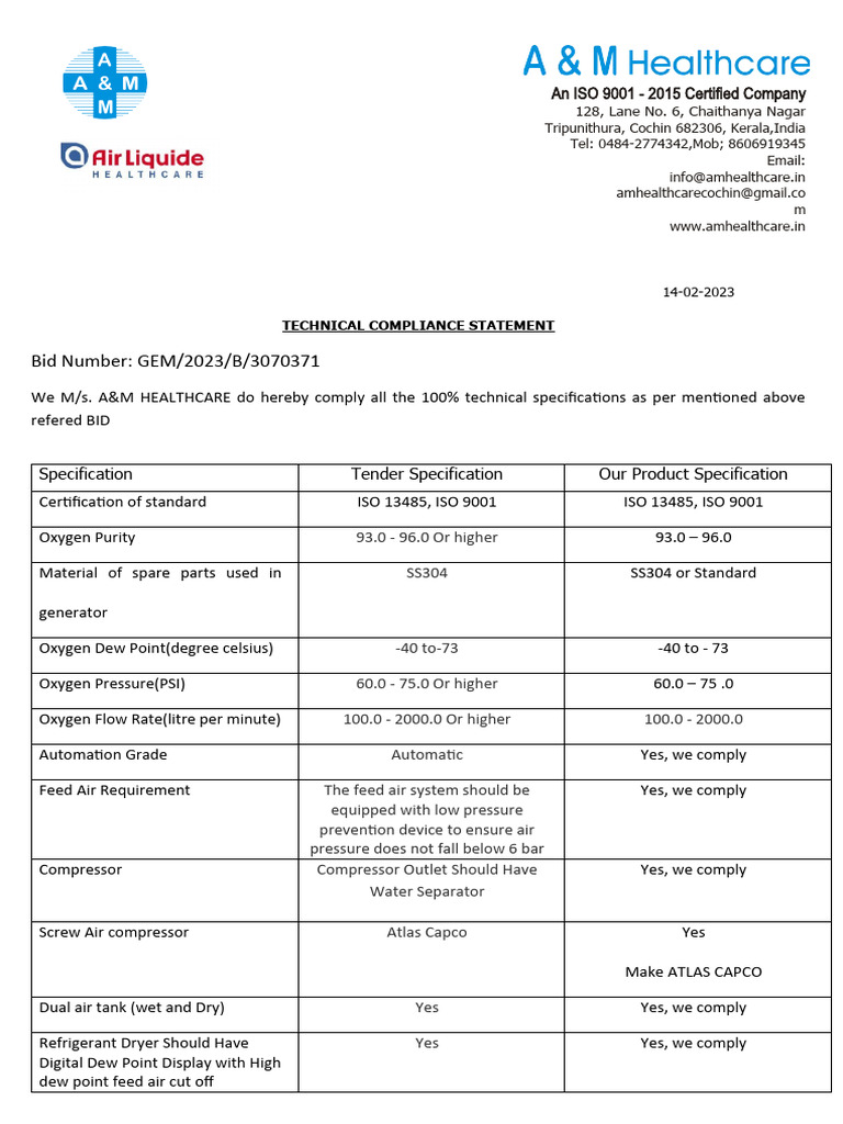 tech spec | PDF | Valve | Iso 9000