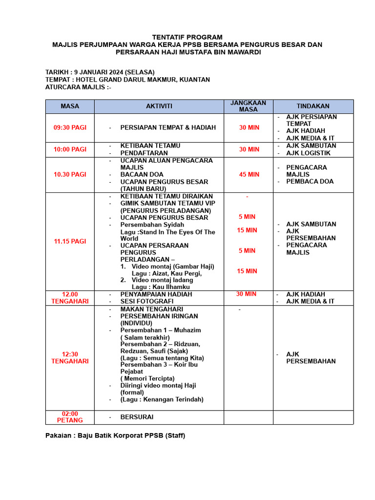 Tentatif Program Haji Mus | PDF