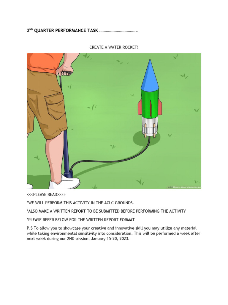 Water Rocket Project Guidelines | PDF | Science & Mathematics