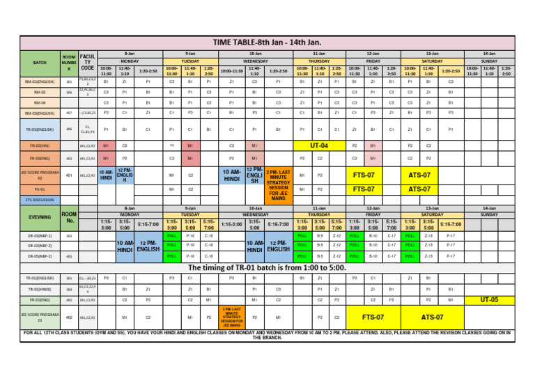 Time Table_2023-24 (12) | PDF