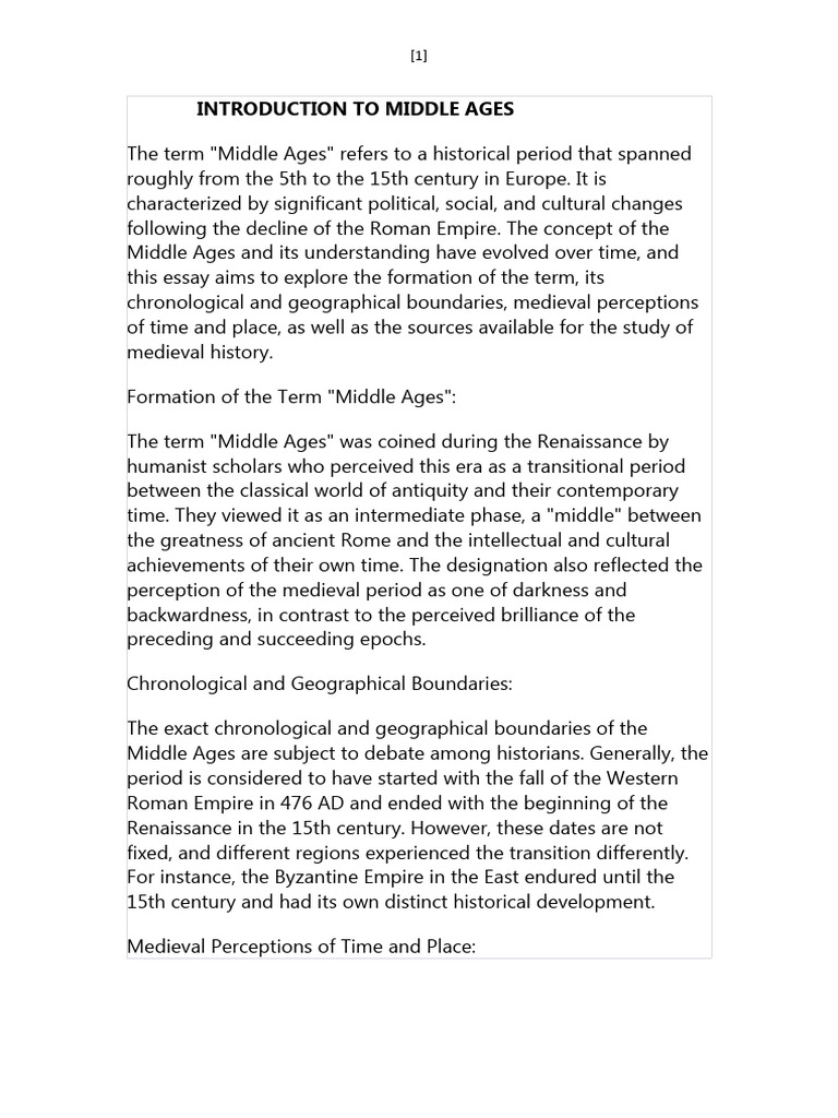 Introduction To Middle Ages | PDF