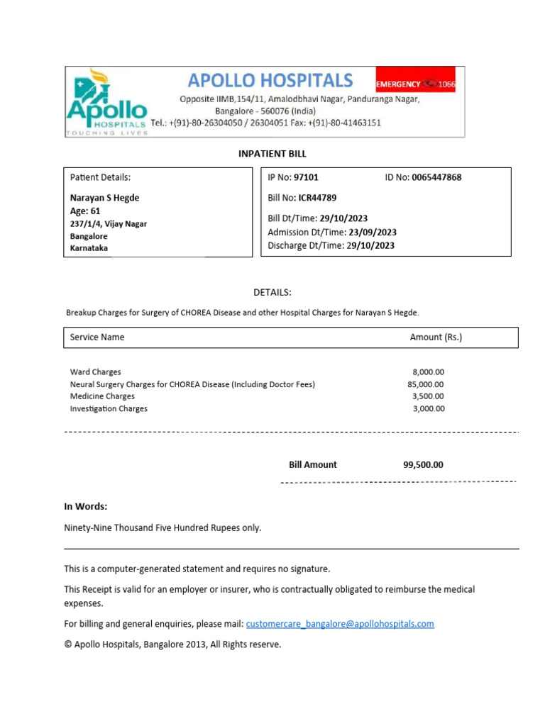 INPATIENT BILL | PDF
