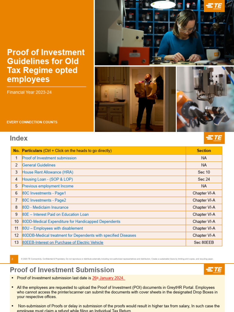 Proof of Investment Guidelines FY 2023-24 | PDF | Loans | Renting
