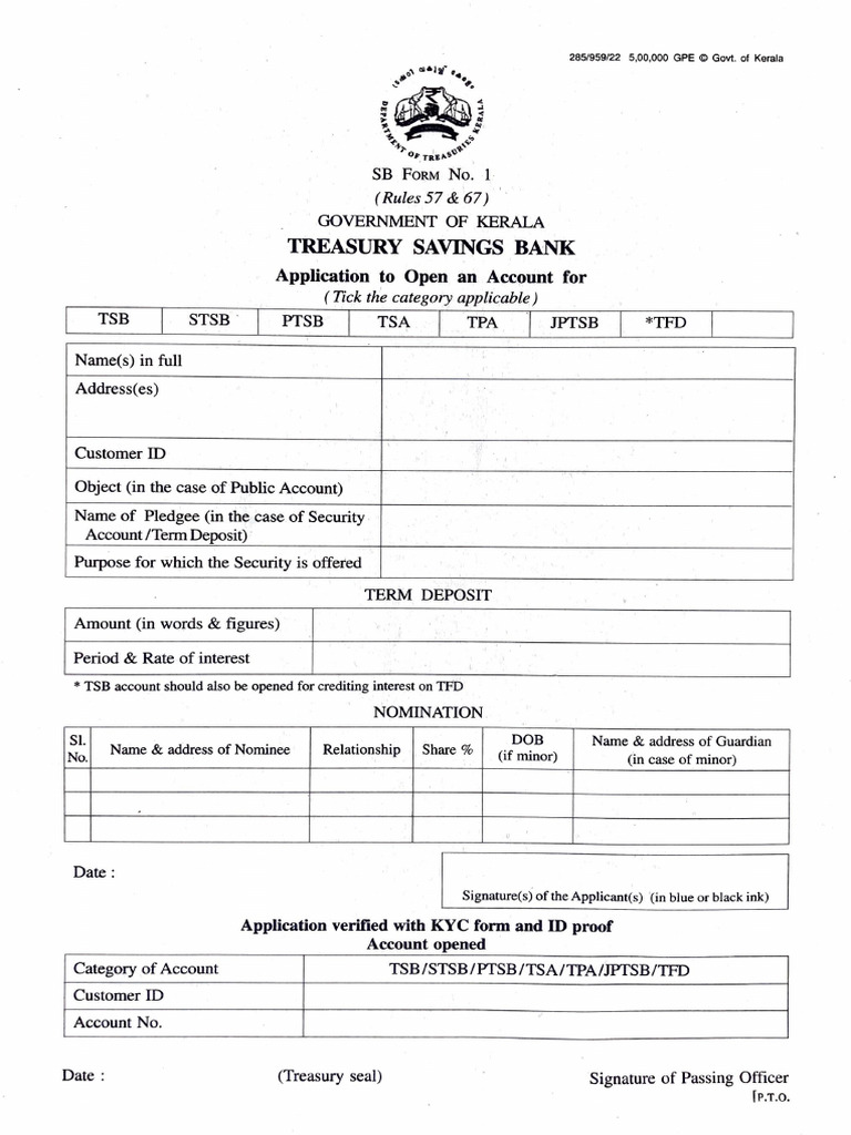 TSB Form 1 | Download Free PDF | Interest | Deposit Account