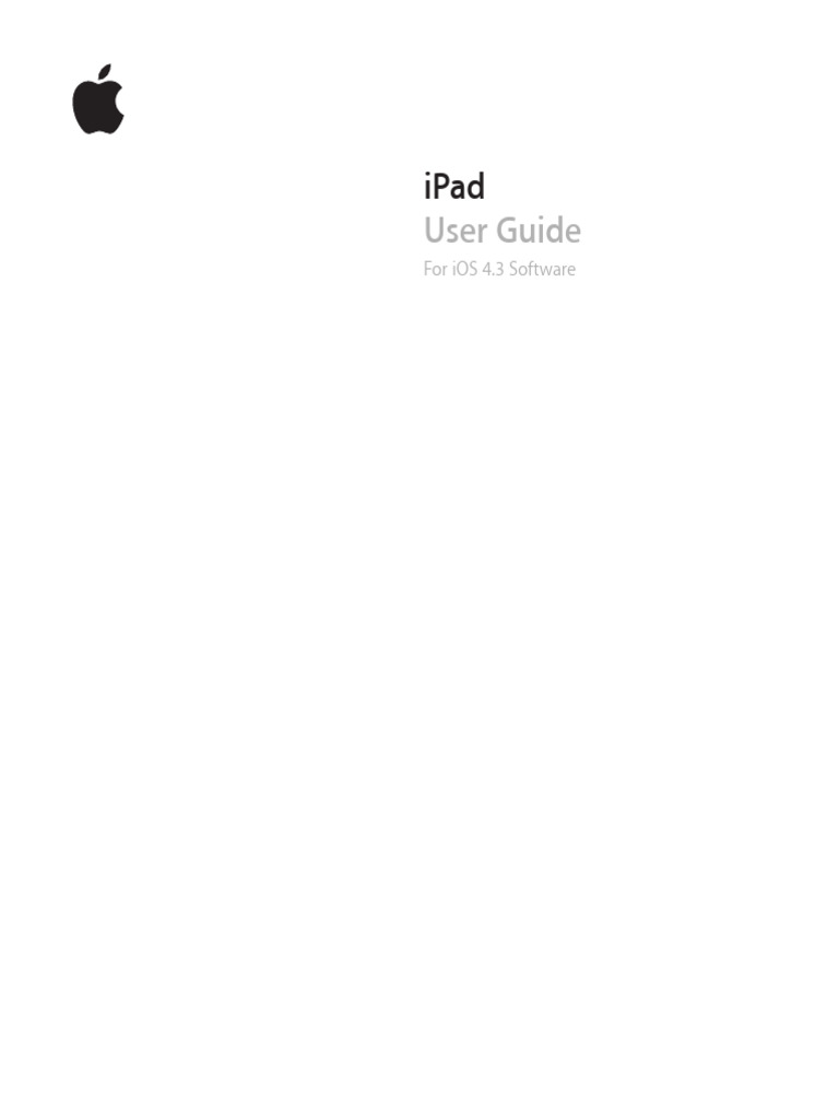 iPad User Guide for iOS 4.3 | PDF | Ios | I Tunes