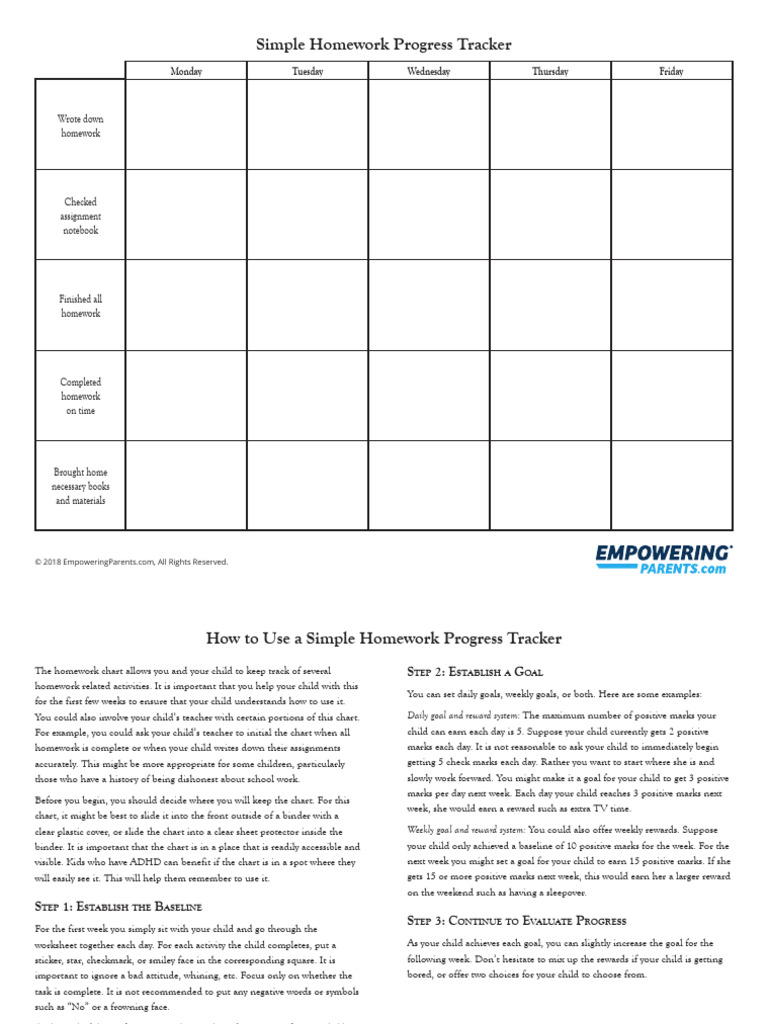 Simple Homework Chart1 | PDF | Behavioural Sciences | Cognitive Science