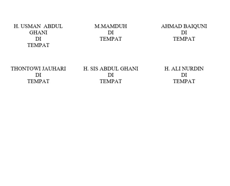 Format dan Contoh Stiker Undangan | PDF