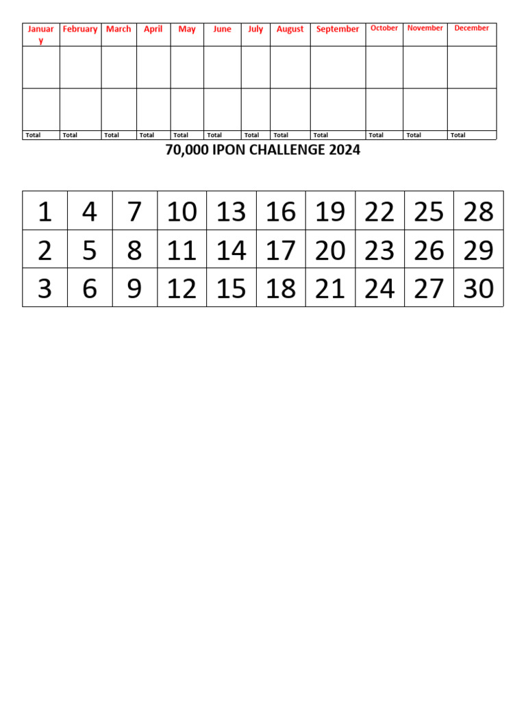 2024 Ipon Challenge Calendar | PDF