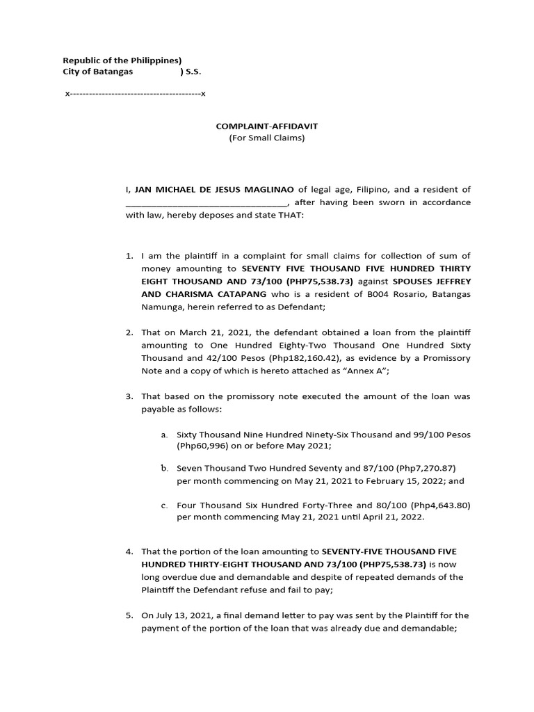 Affidavit (Small Claims) | Download Free PDF | Affidavit | Legal Procedure