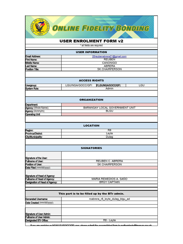 OFBS Enrollment Form v.2 | Download Free PDF | Computing | Government