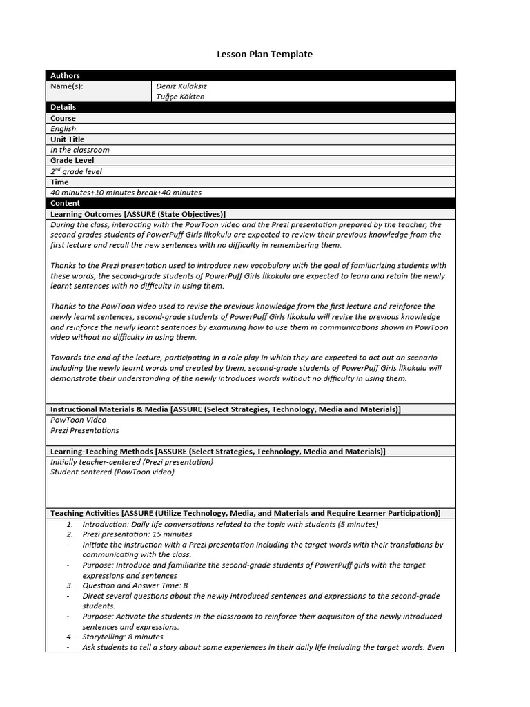 Ceit319 Unitlesson Plan Templates 4 | PDF