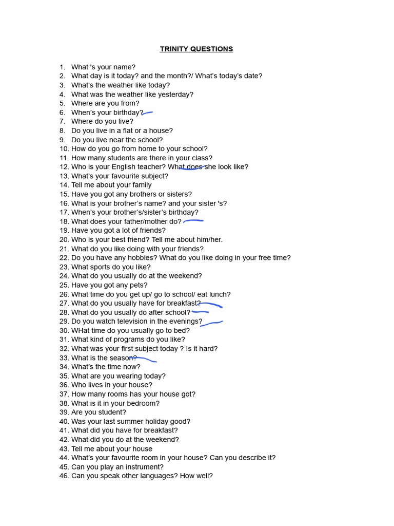 TRINITY QUESTIONS (1) - 231128 - 1643ok | PDF