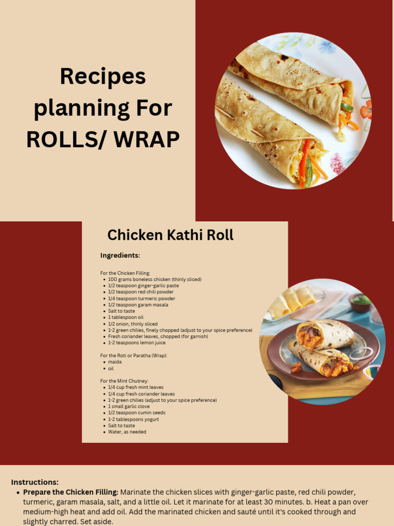 Recipes Planning For ROLLS | PDF | Chutney | Teaspoon