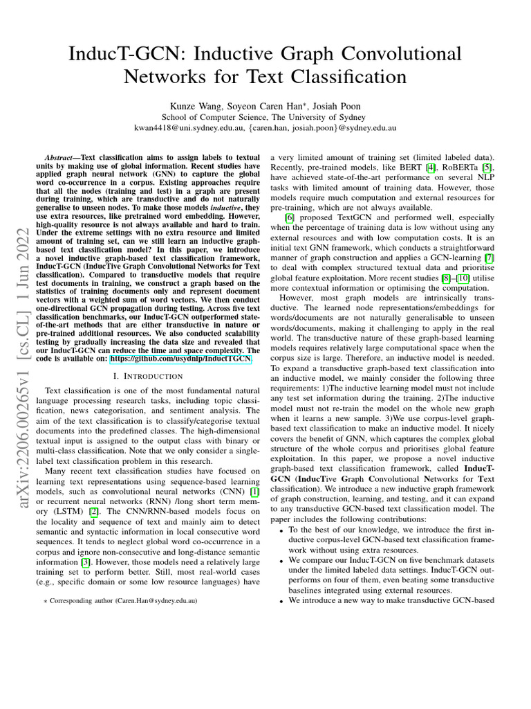 InducT-GCN: Inductive Graph Convolutional | PDF | Learning ...