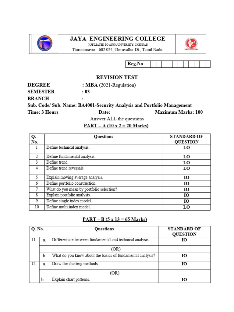 Sapm 2 Rev Pdf Technical Analysis Science