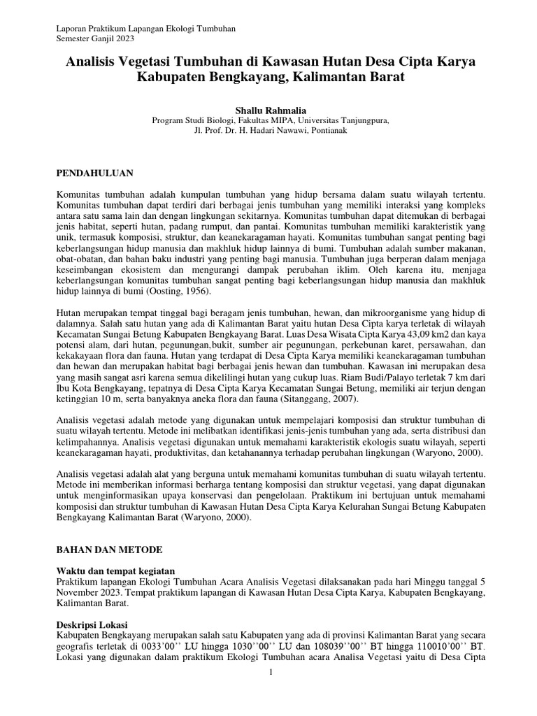 Analisis Vegetasi | PDF