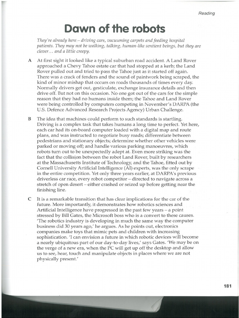 Reading Week 1 Passage 2 PG 181 | PDF