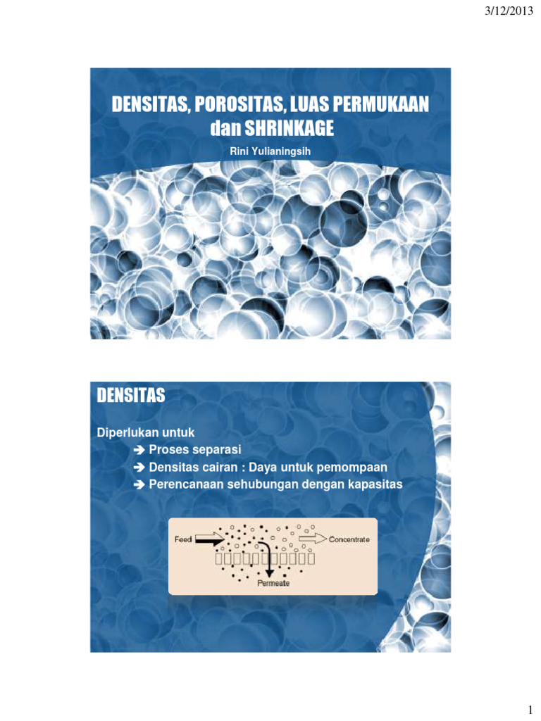 Densitas Porositas & Luas Permukaan | PDF