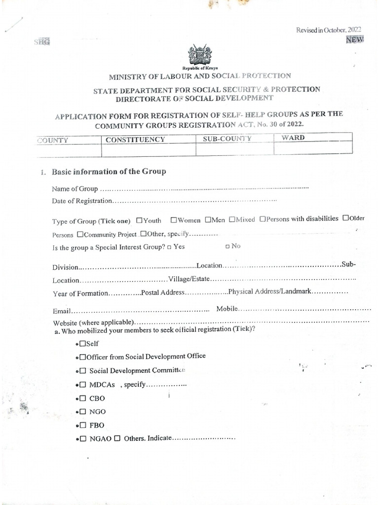 Registration of SHG | PDF Registration of SHG | PDF